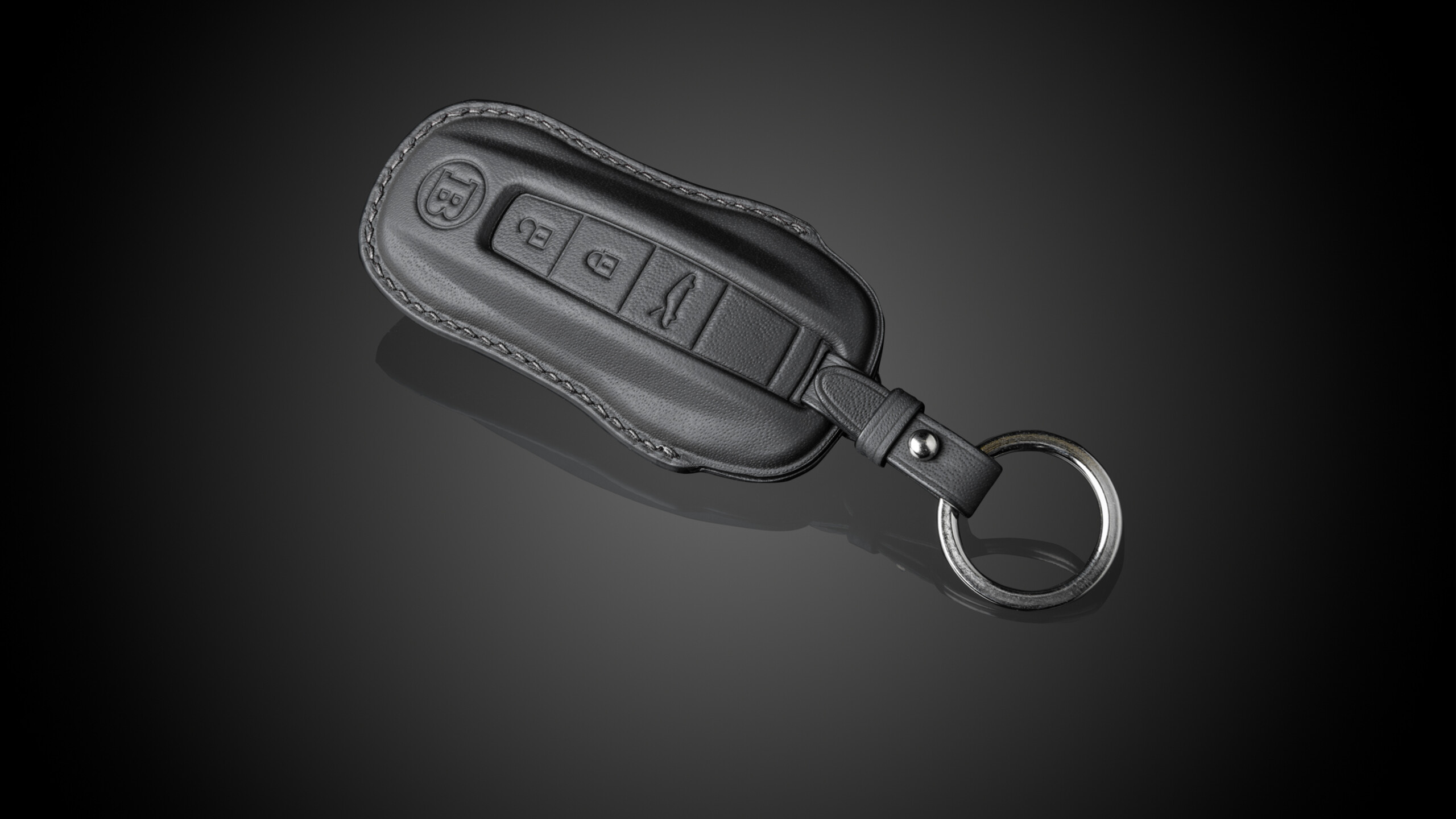 Leather key cover black BRABUS based on Porsche 911 Turbo