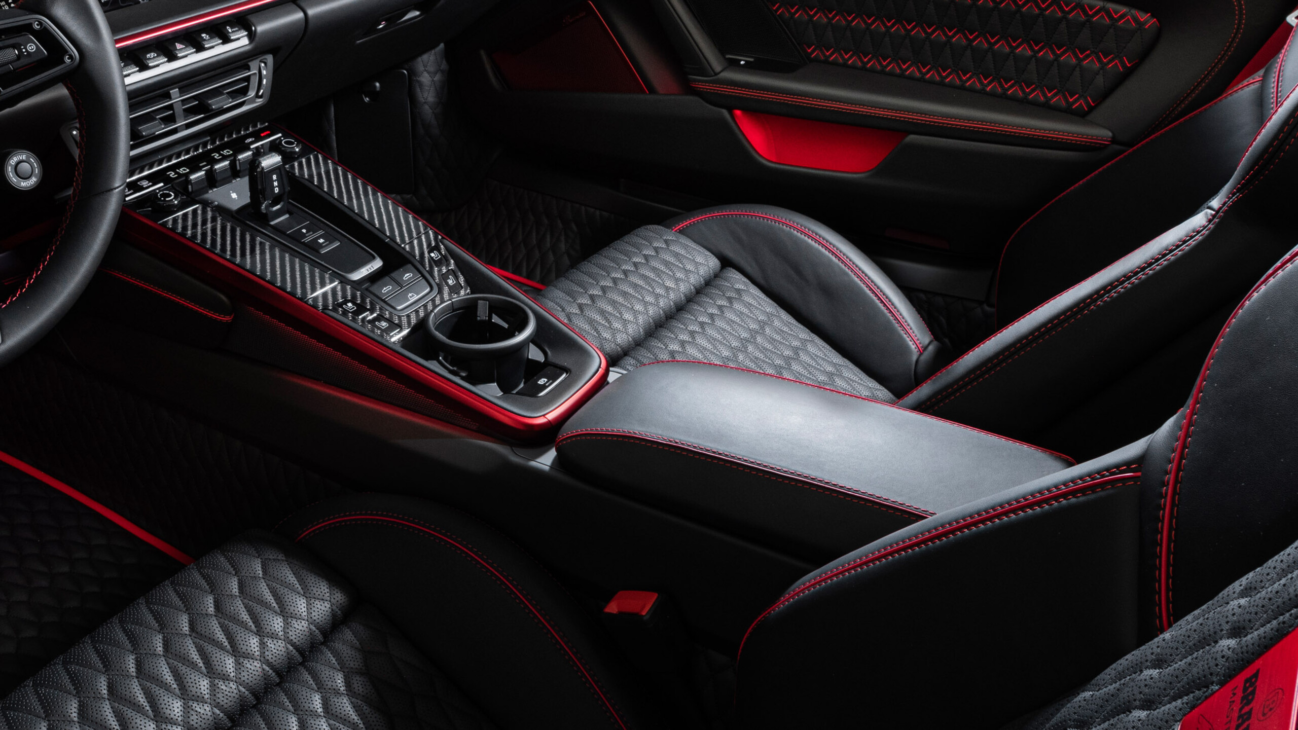 Leather center console BRABUS for Porsche 911 Turbo